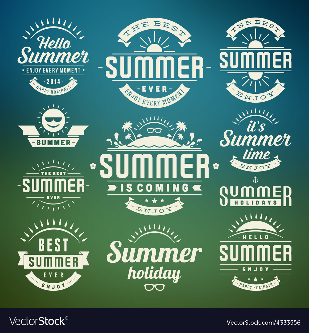 Retro summer design elements Royalty Free Vector Image