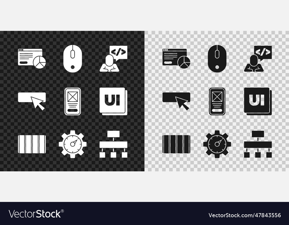 Set website statistic computer mouse front end Vector Image Set website statistic computer mouse front end Vector Image