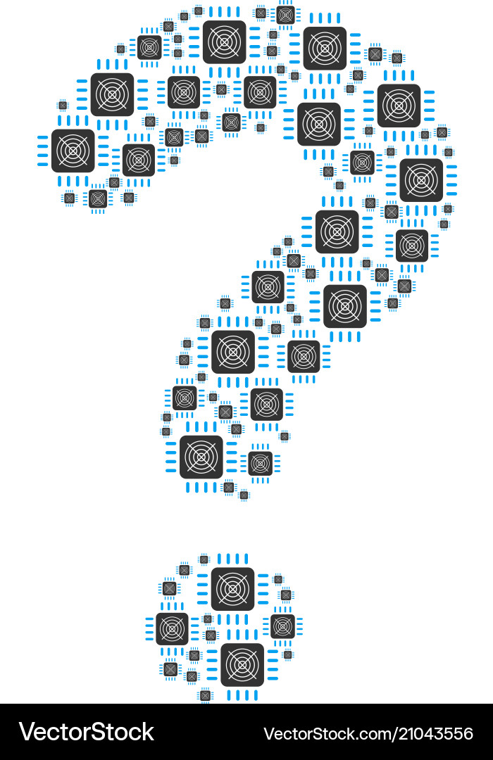 Unknown mosaic of asic processor icons Royalty Free Vector