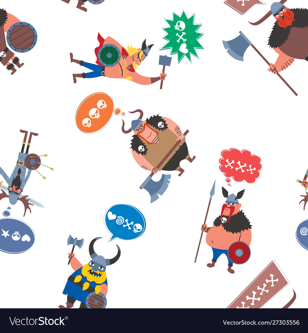 Viking seamless pattern Royalty Free Vector Image