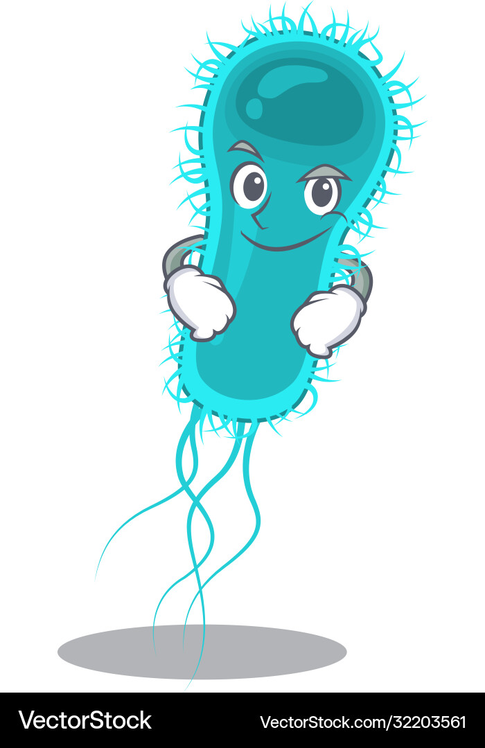 A mascot design escherichia coli bacteria Vector Image