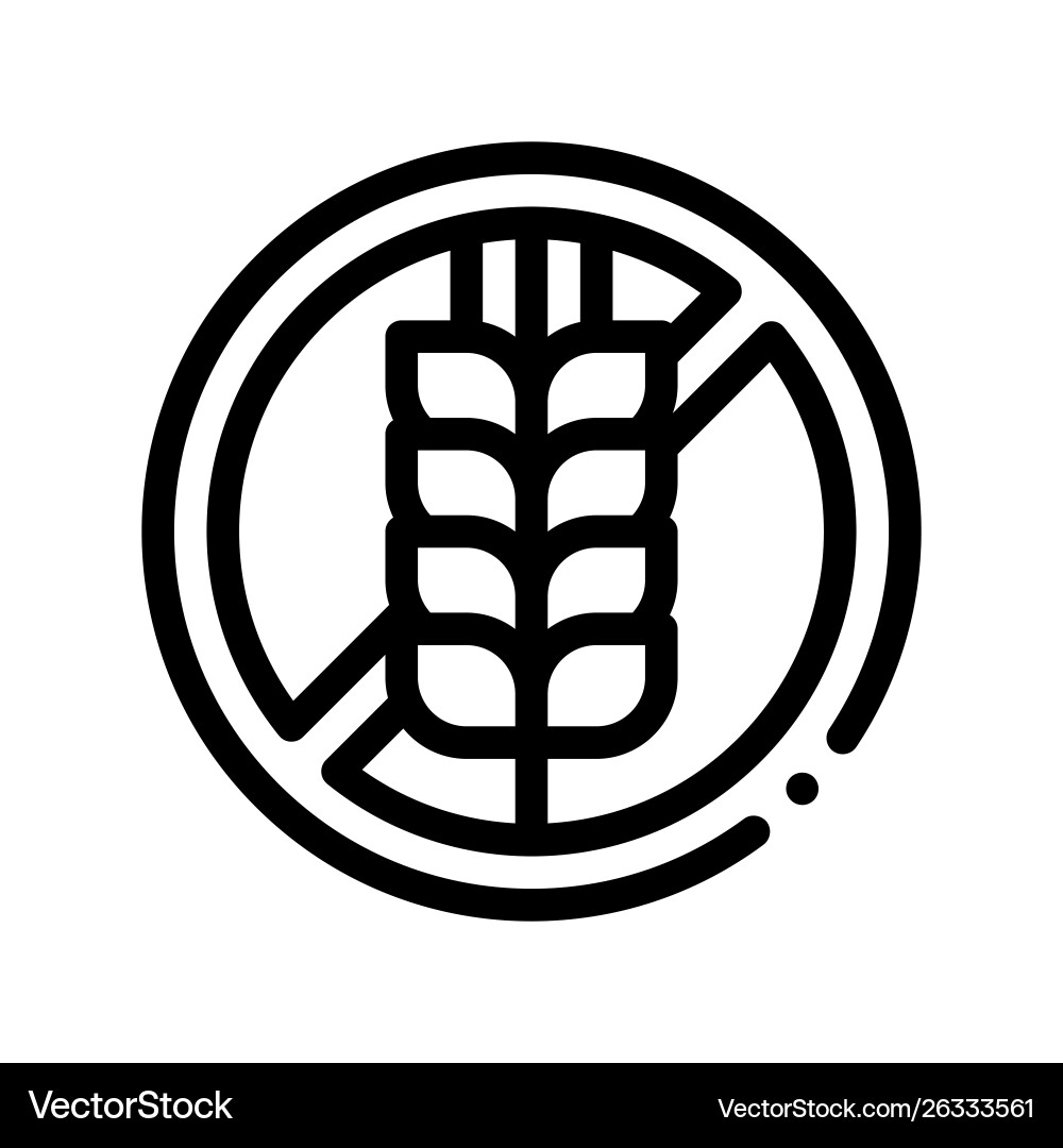 Allergen free sign wheat thin line icon Royalty Free Vector