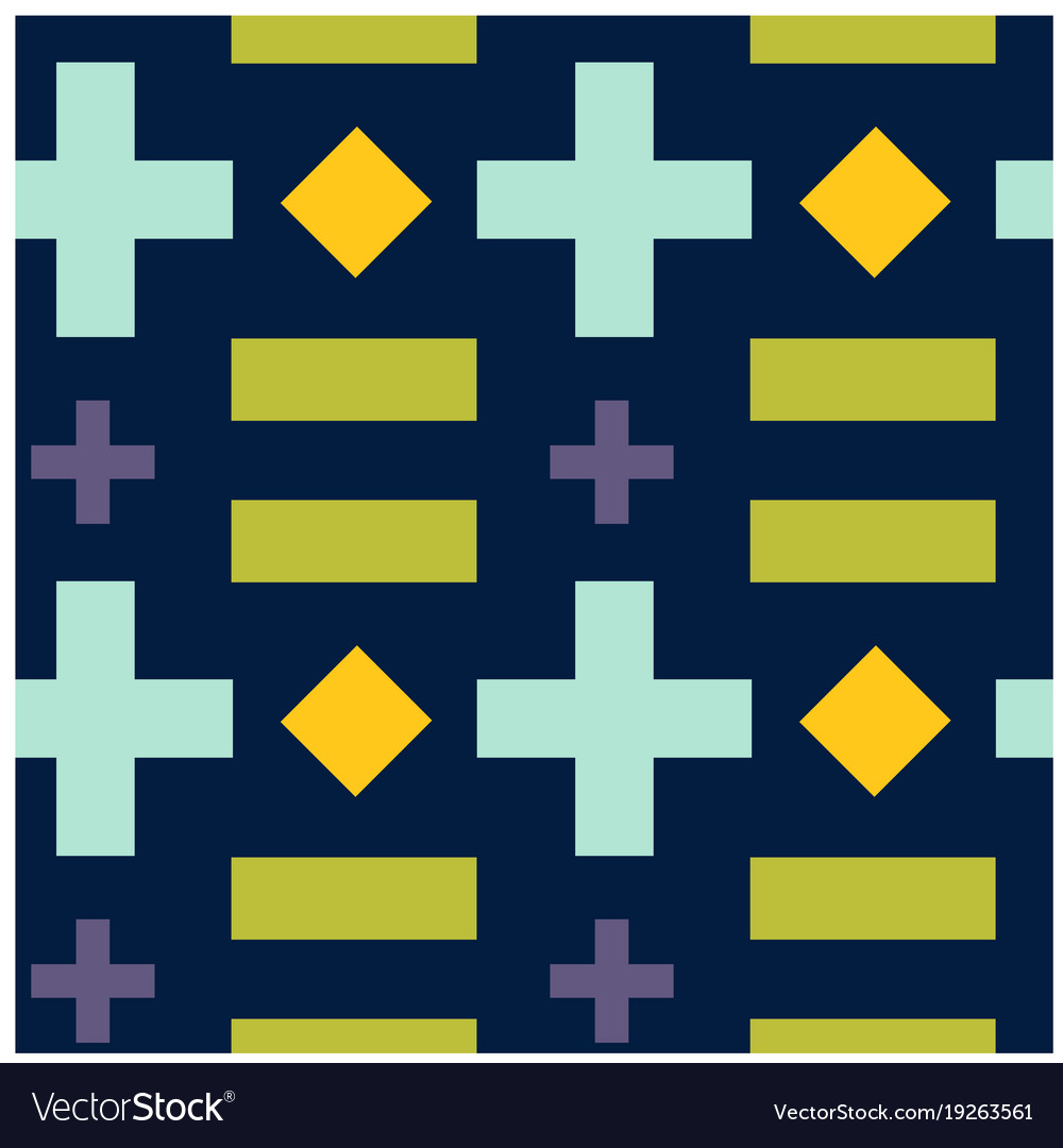 Crosses and rectangles seamless pattern Royalty Free Vector