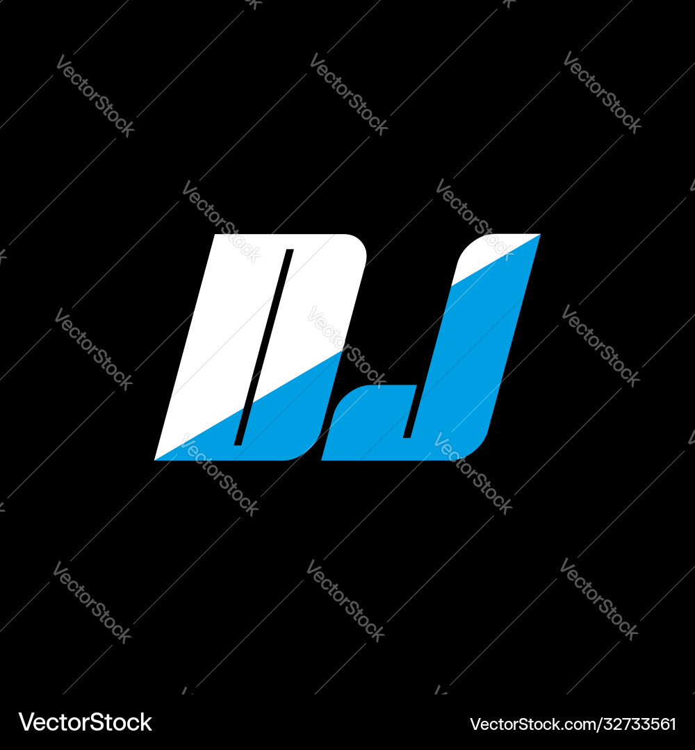 Dj letter logo design on black background Vector Image