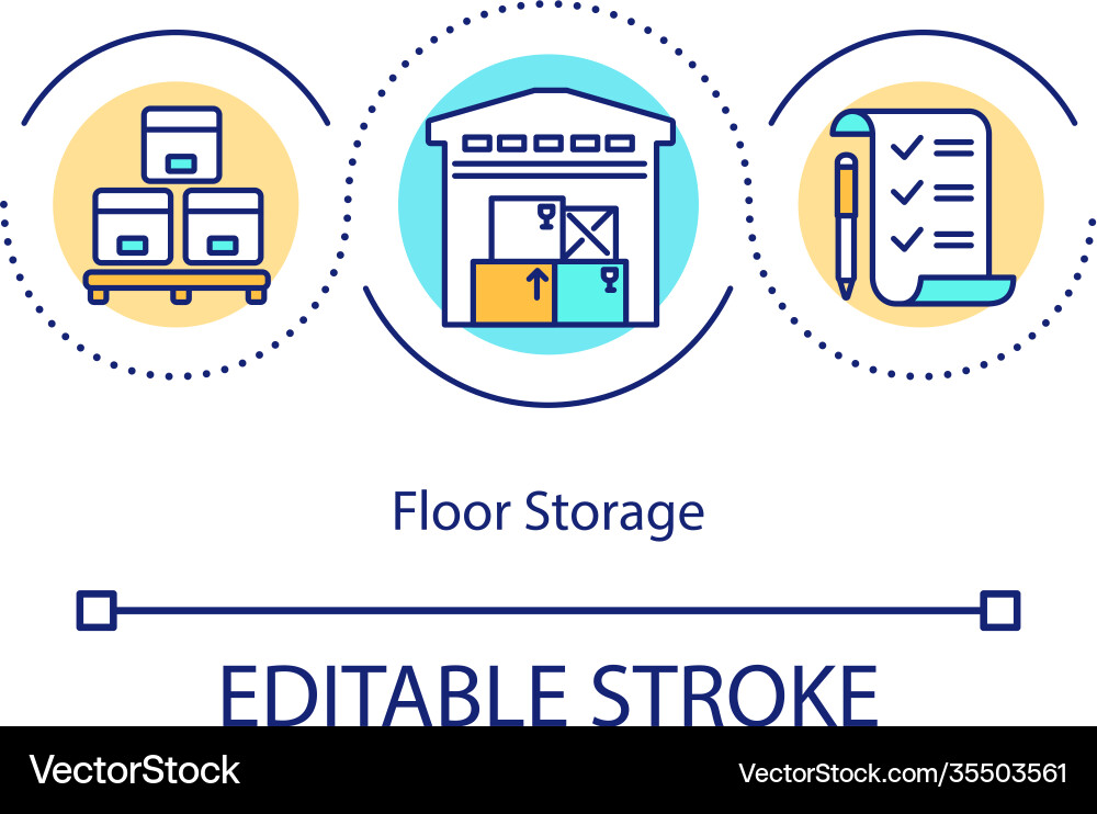 Floor storage concept icon Royalty Free Vector Image