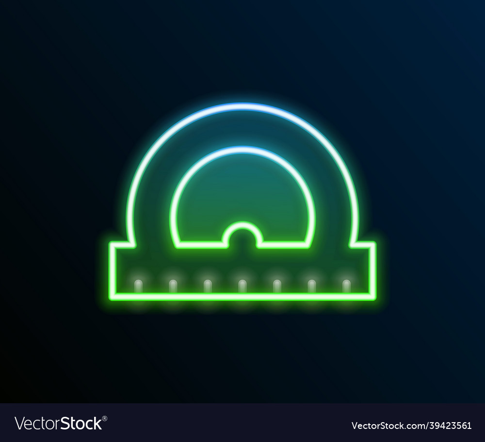 Glowing neon line protractor grid for measuring Vector Image Glowing neon line protractor grid for measuring Vector Image