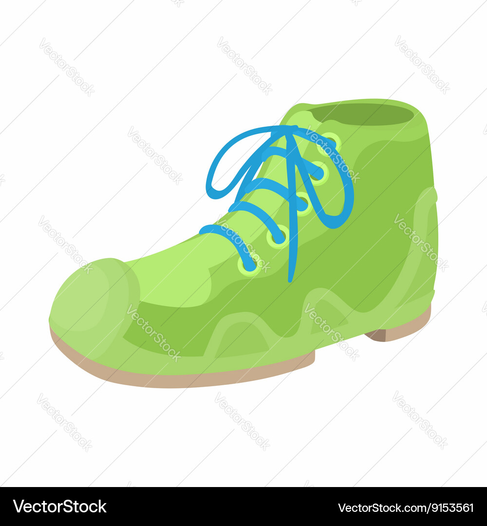 Green boot icon in cartoon style Royalty Free Vector Image