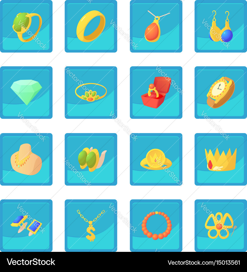 Jewelry items icon blue app Royalty Free Vector Image