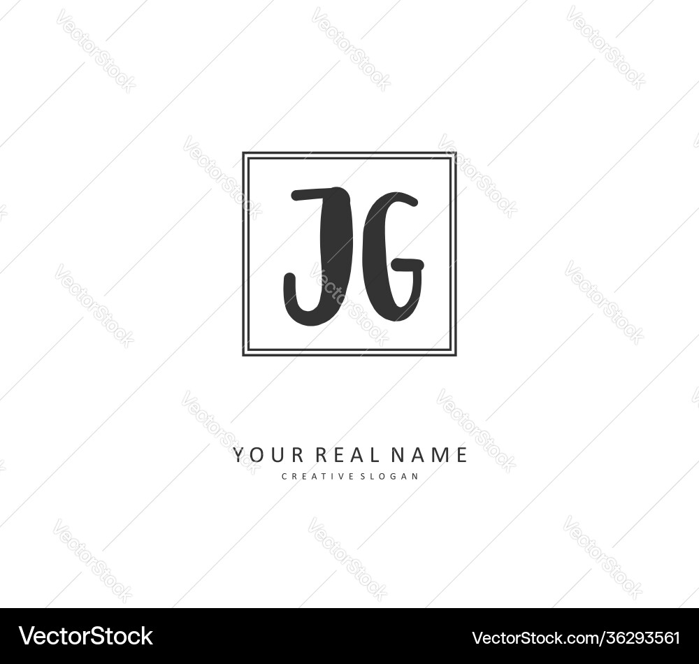 Jg initial letter handwriting and signature logo Vector Image