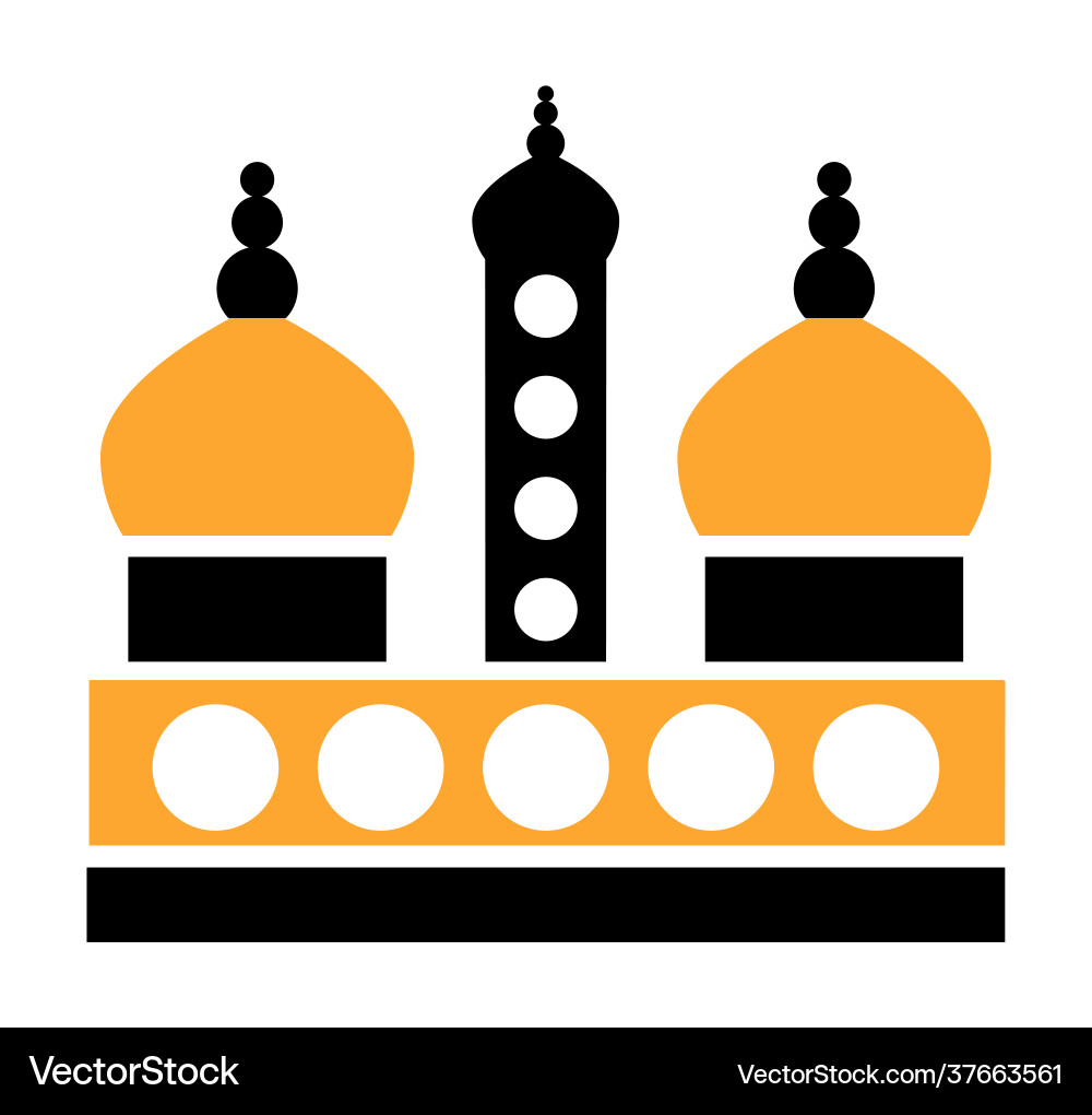 Muslim mosque building flat color single house Vector Image