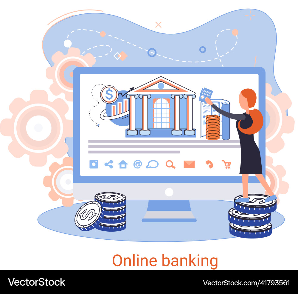 Online banking platform remote bank service Vector Image