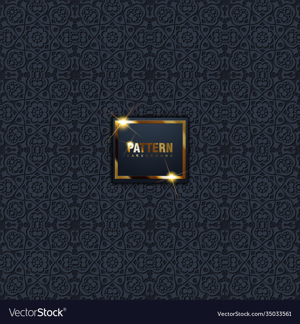 Oriental patterns black background with arabic Vector Image