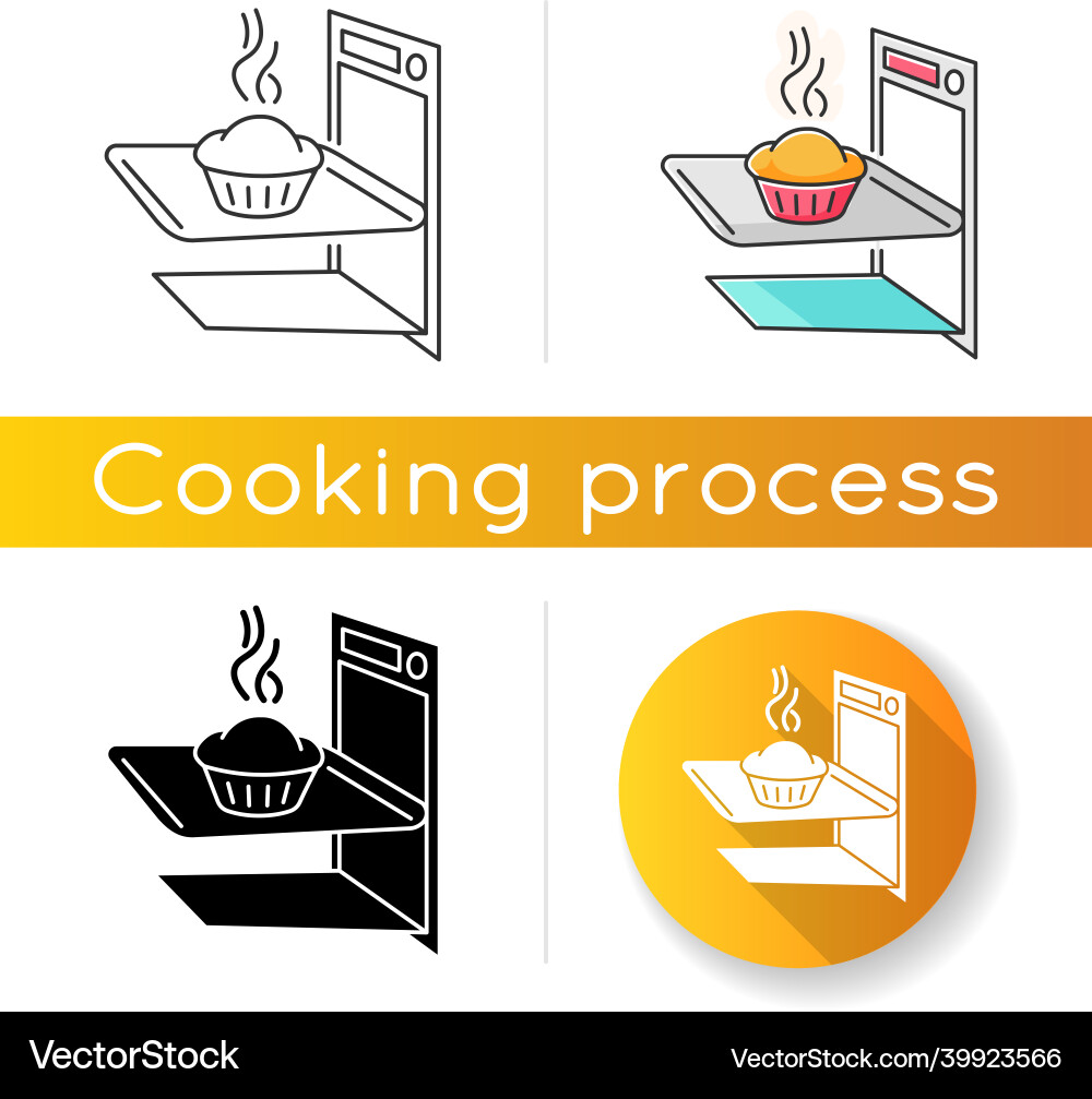 Baking icon linear black and rgb color styles Vector Image