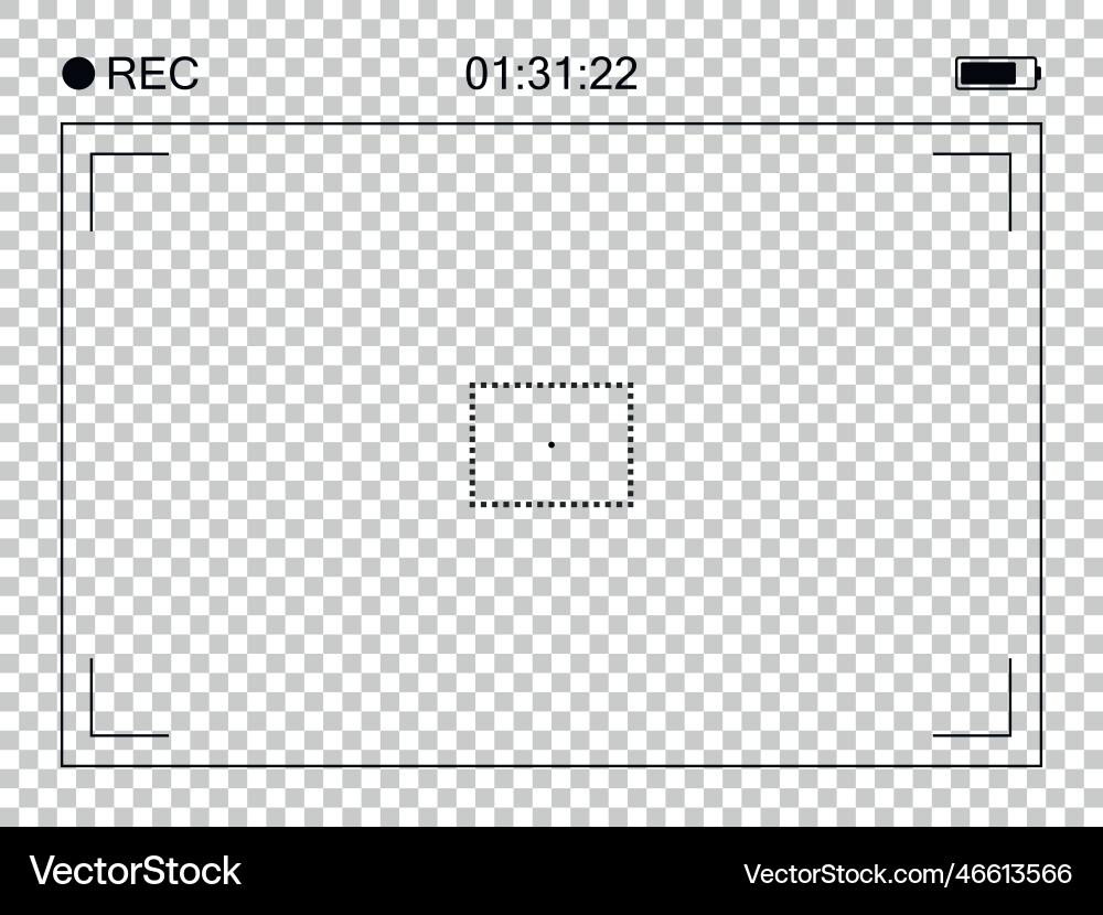 Camera frame viewfinder screen of video recorder Vector Image