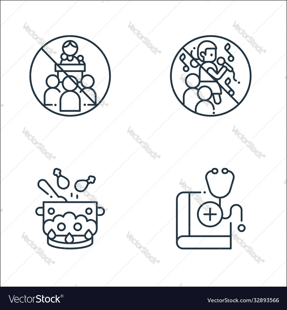 Coronavirus line icons linear set quality line Vector Image