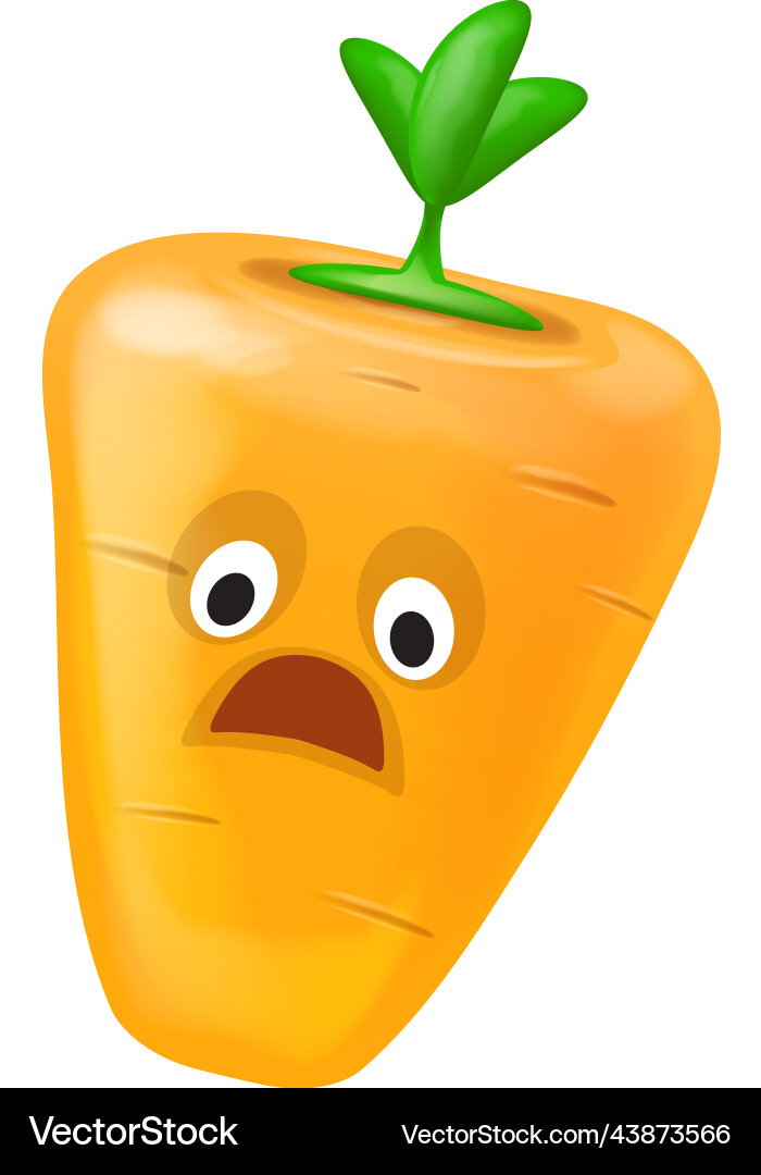 Cute smiling carrot isolated on white background Vector Image