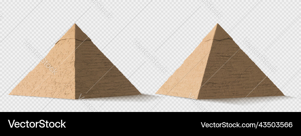 Egyptian pyramids isolated transparent background Vector Image