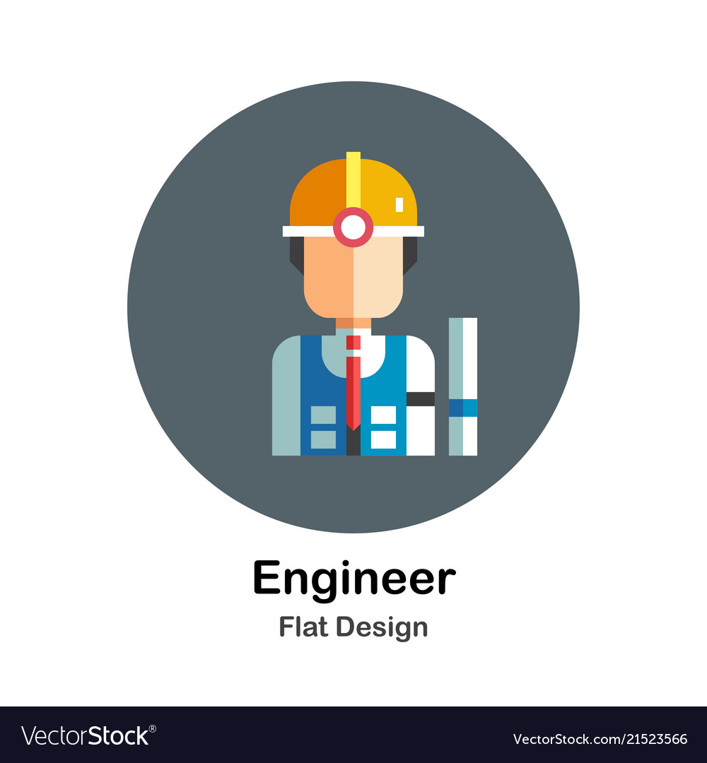 Engineer flat icon Royalty Free Vector Image - VectorStock