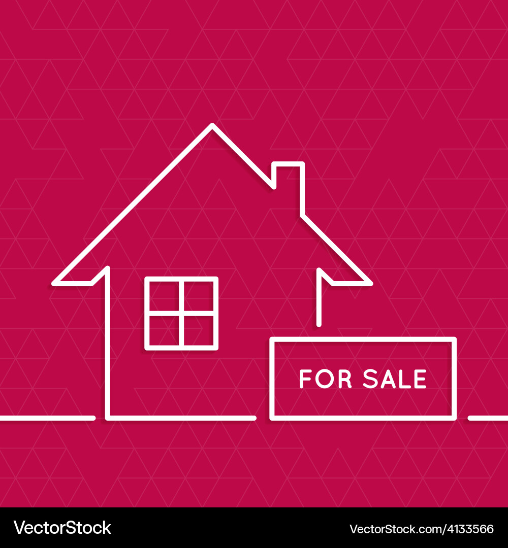 House with a sign for rent Royalty Free Vector Image