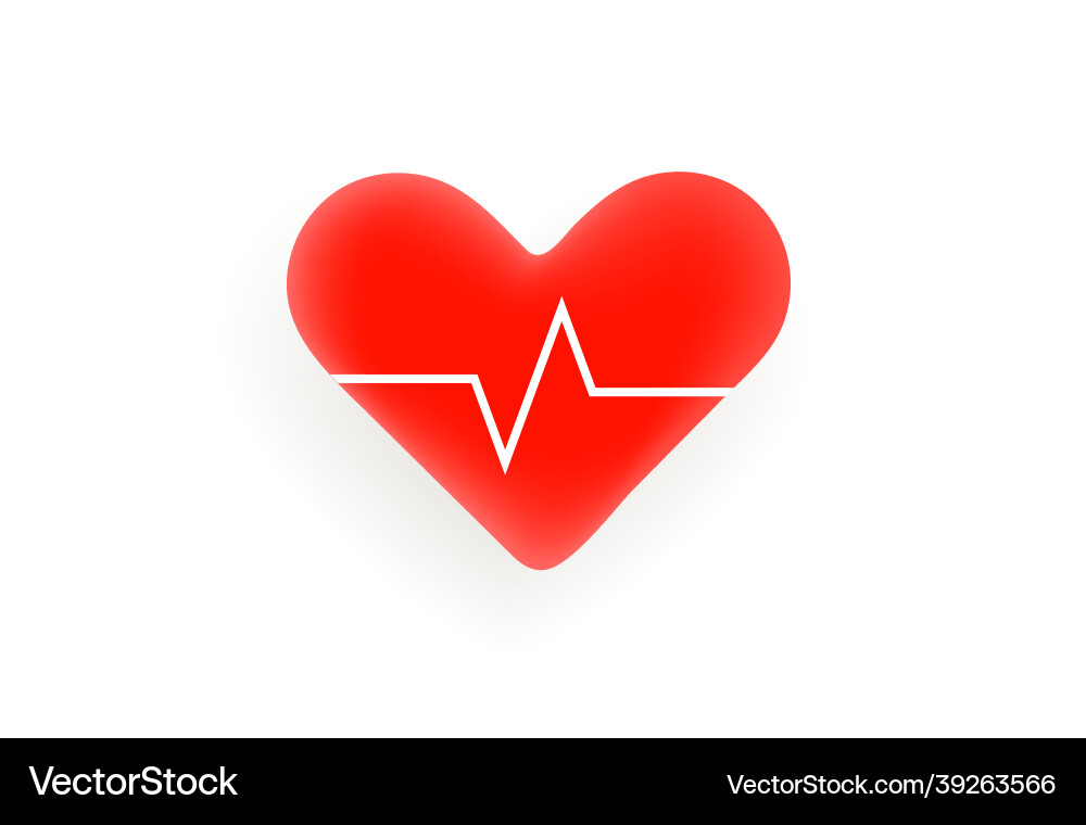 Human heart symbol with pulse line Royalty Free Vector Image