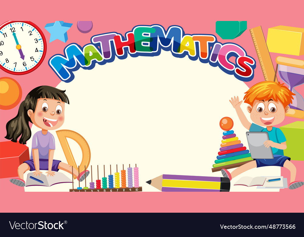 Mathematics adventures with boy and girl Vector Image