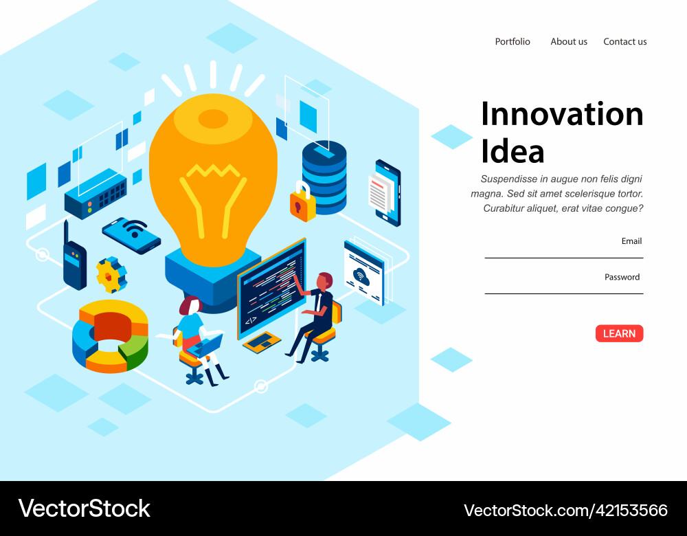 Modern isometric of innovation technology big Vector Image