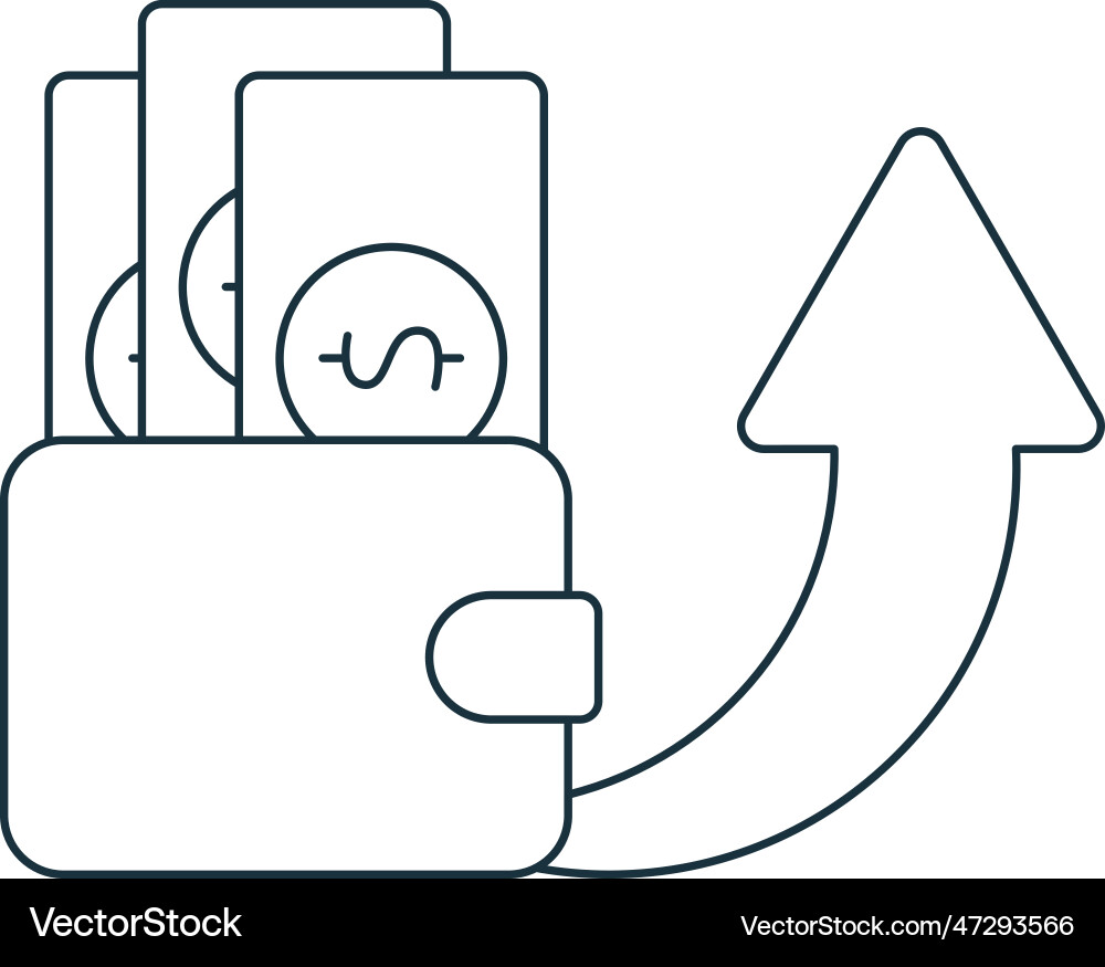 Pay raise icon monochrome simple sign from Vector Image