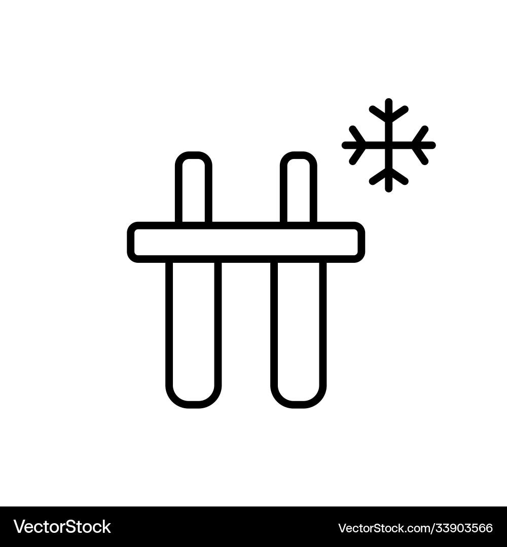 Popsicle mold and snowflake linear icon Royalty Free Vector