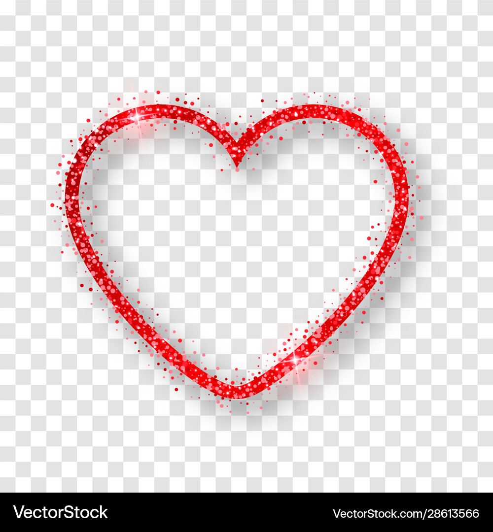 Red glitter valentines day heart isolated Vector Image