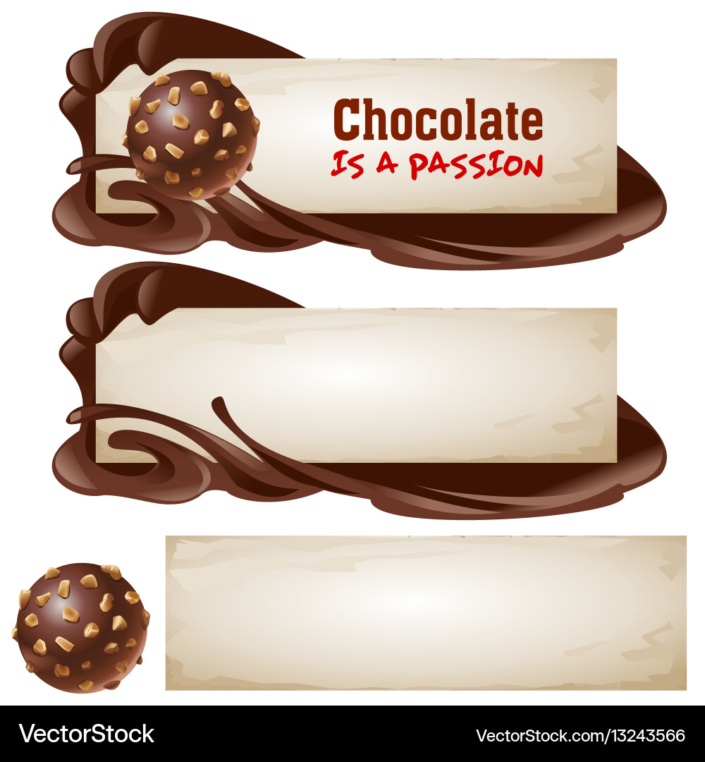 Set of chocolate banners Royalty Free Vector Image