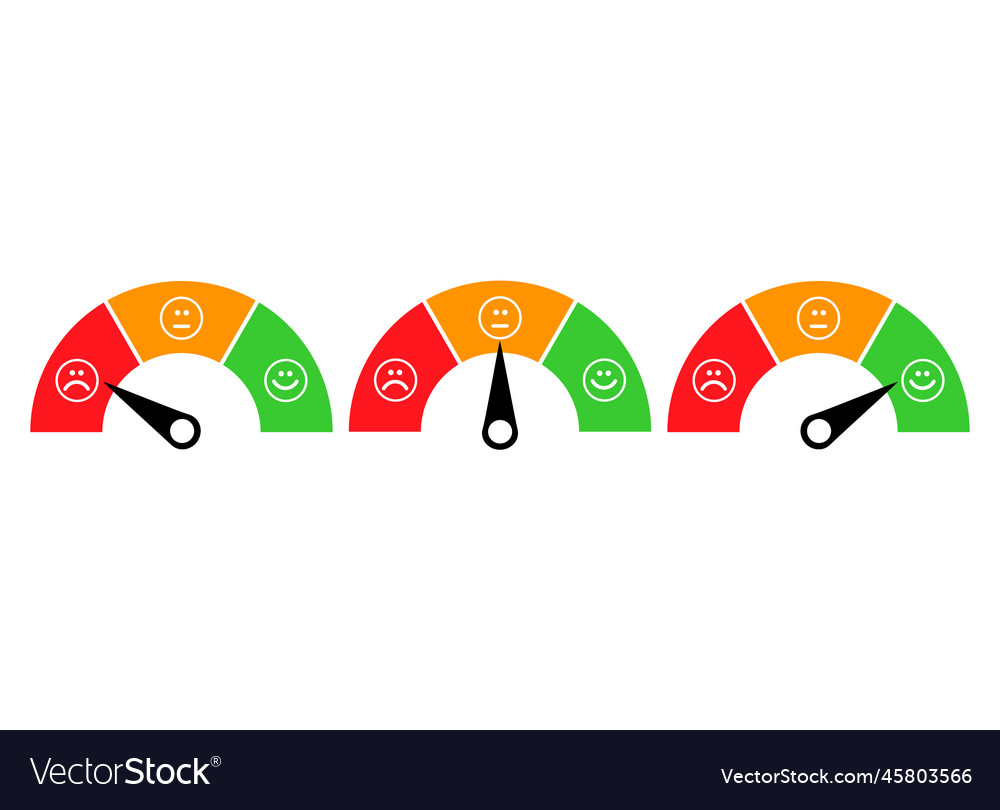 Set of customer satisfaction meter icon graph Vector Image Set of customer satisfaction meter icon graph Vector Image