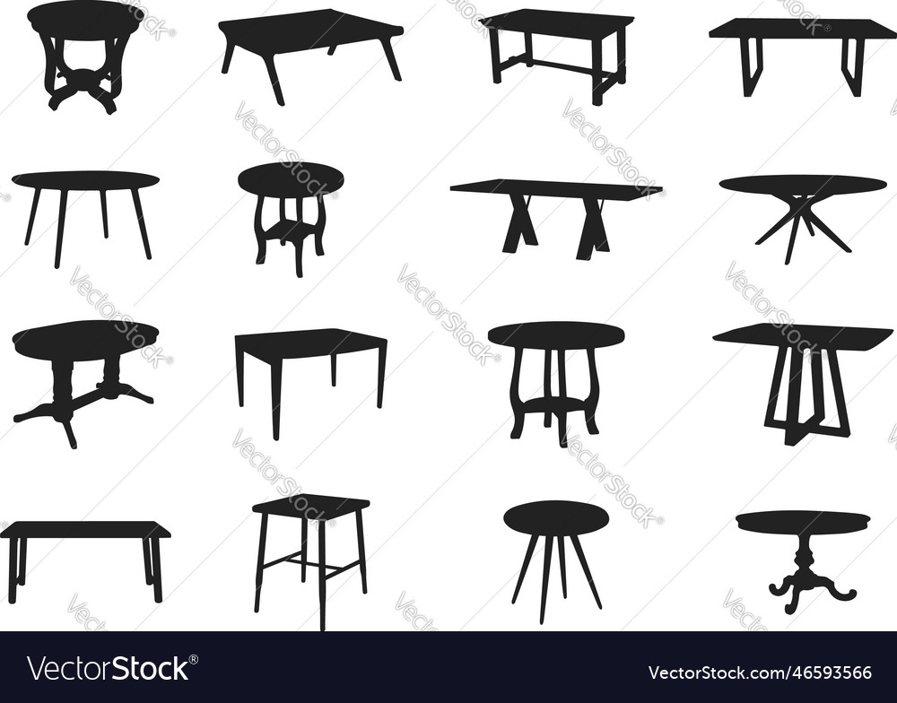 Tables silhouette tables svg Royalty Free Vector Image