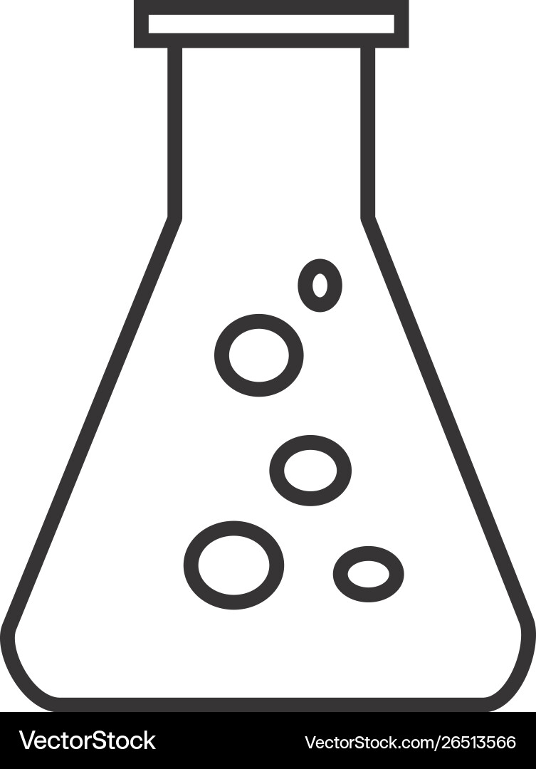 Test tube line black icon Royalty Free Vector Image