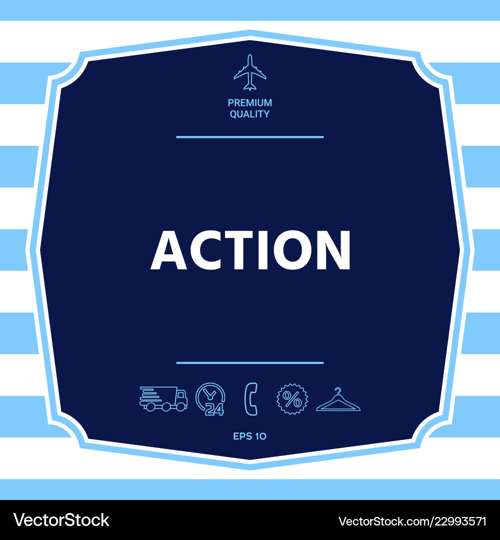 Action button symbol graphic elements Royalty Free Vector