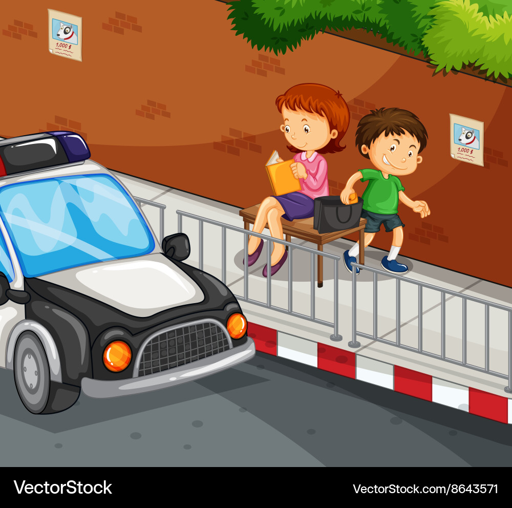 Boy stealing from woman purse Royalty Free Vector Image