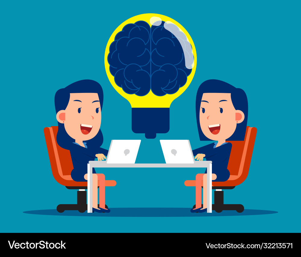Business team with brainstorming meeting Vector Image