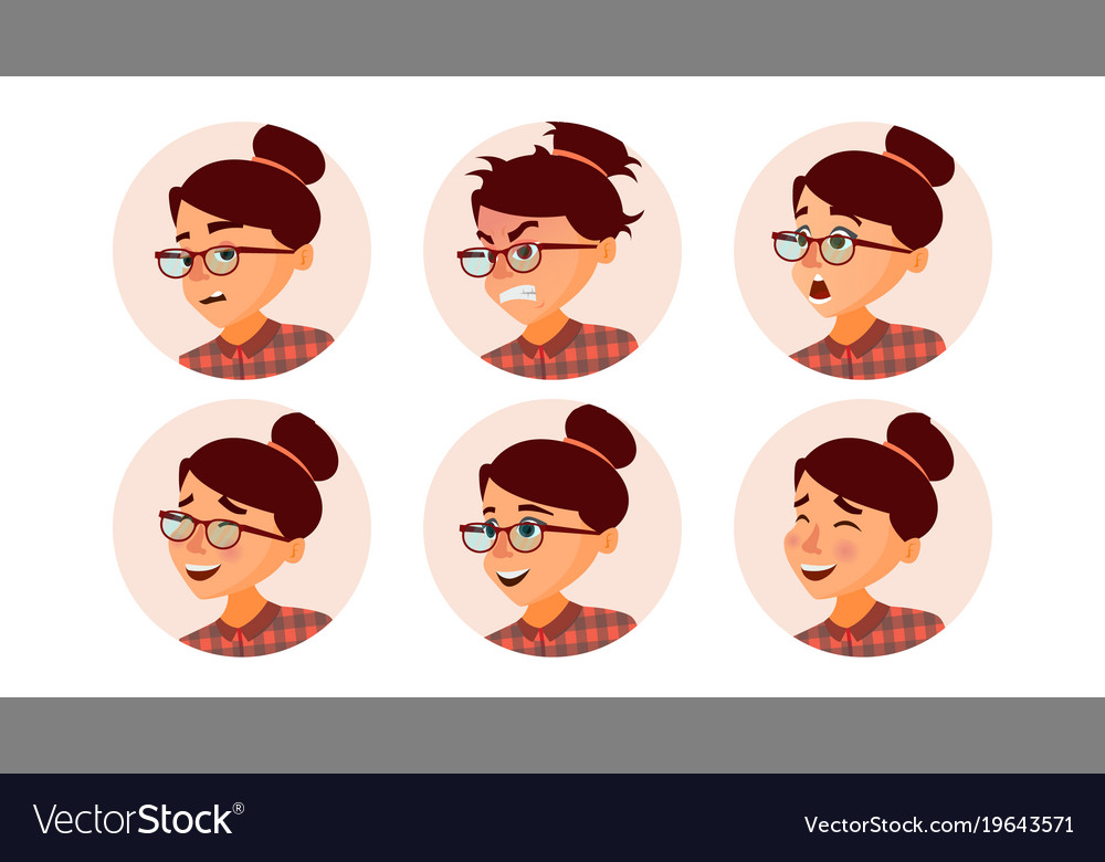 Business woman avatar face emotions Royalty Free Vector Business woman avatar face emotions Royalty Free Vector
