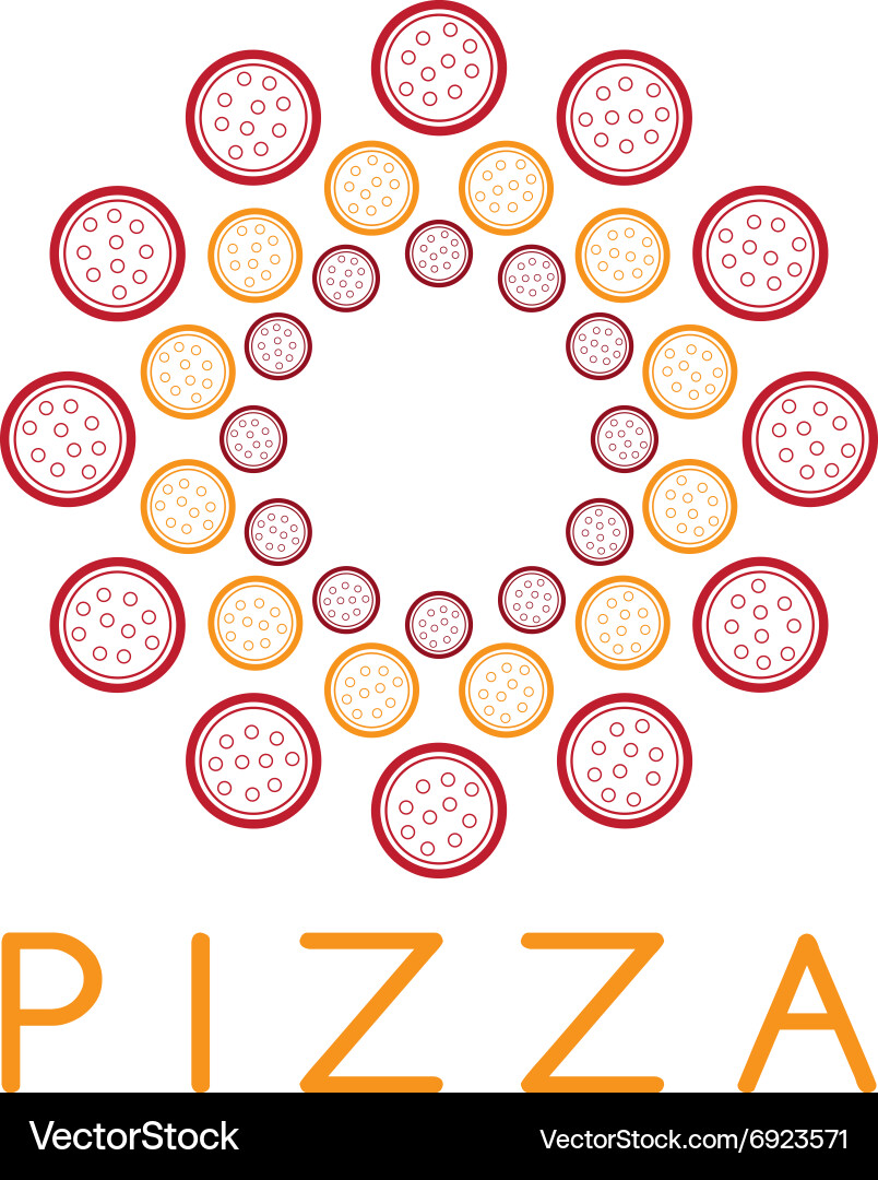 Circle of pizza design template Royalty Free Vector Image
