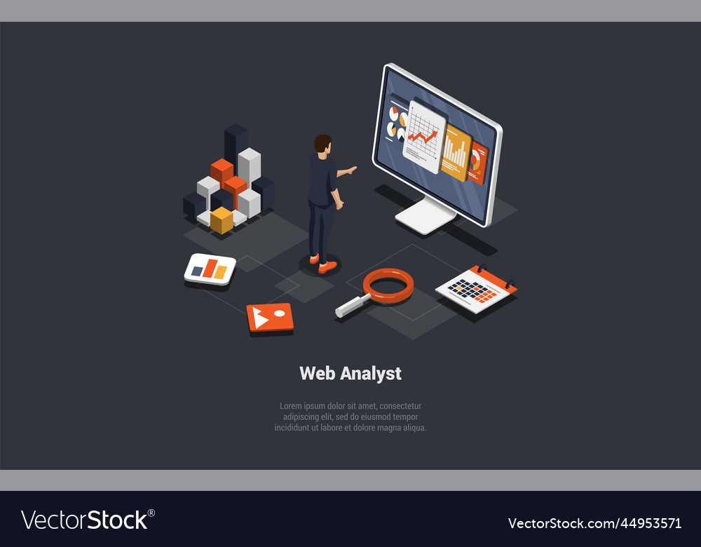 Concept Of Testing Data Analysis Debugging Vector Image