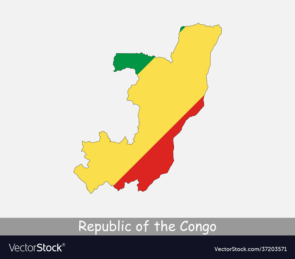 Republic congo map flag Royalty Free Vector Image