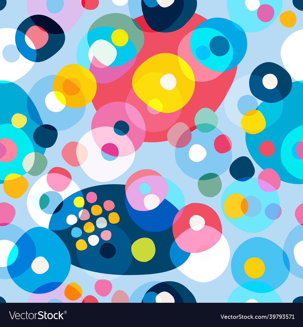 Seamless repeat pattern of colorful circles dots Vector Image
