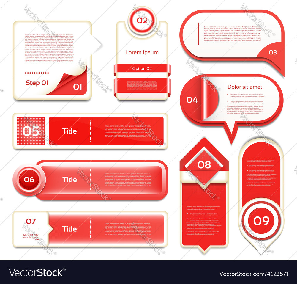 Set of blue progress version step icons eps 10 Vector Image
