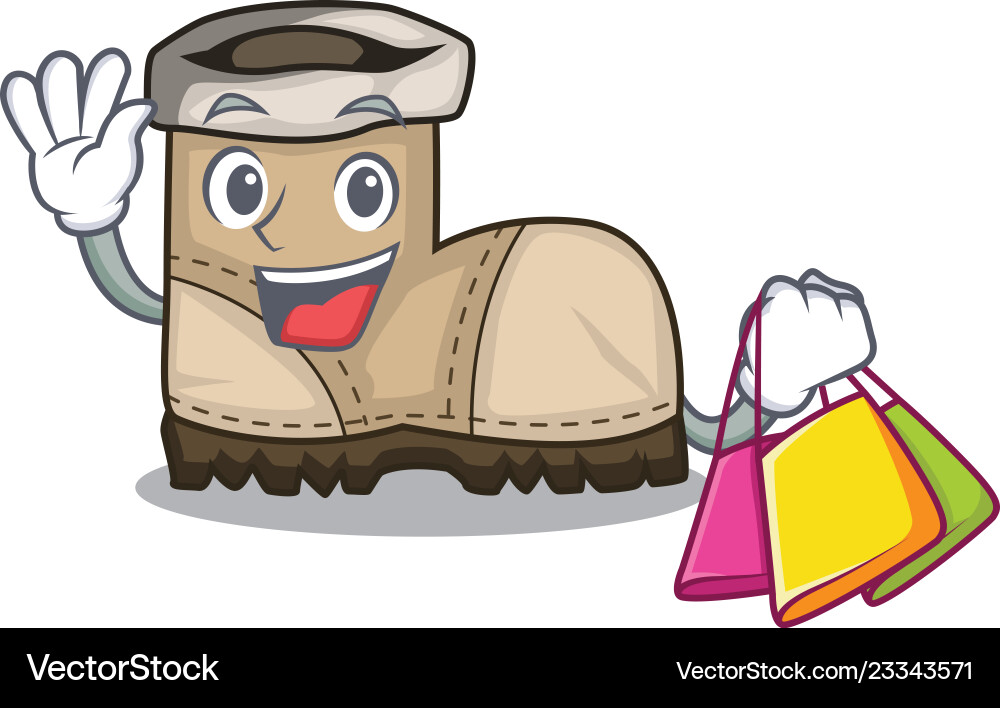 Shopping working boot in shape cartoon beautiful Vector Image