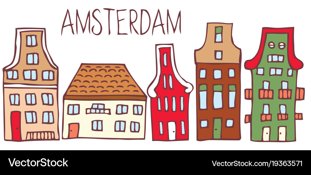 Traditional dutch houses Royalty Free Vector Image