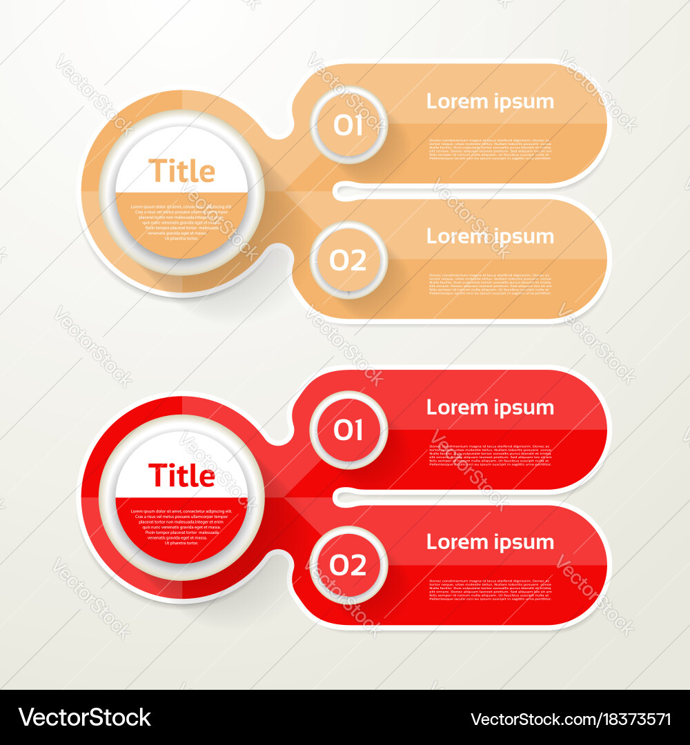 Two elements banner 2 steps design chart Vector Image