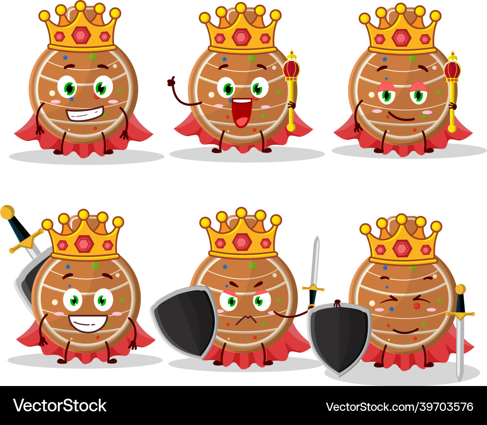 A charismatic king gingerbread light blub cartoon Vector Image
