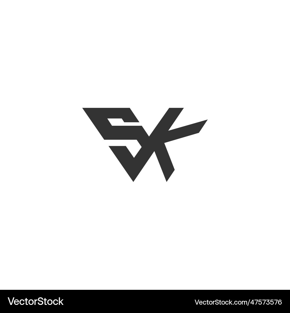 Alphabet letters monogram logo ks sk k Royalty Free Vector