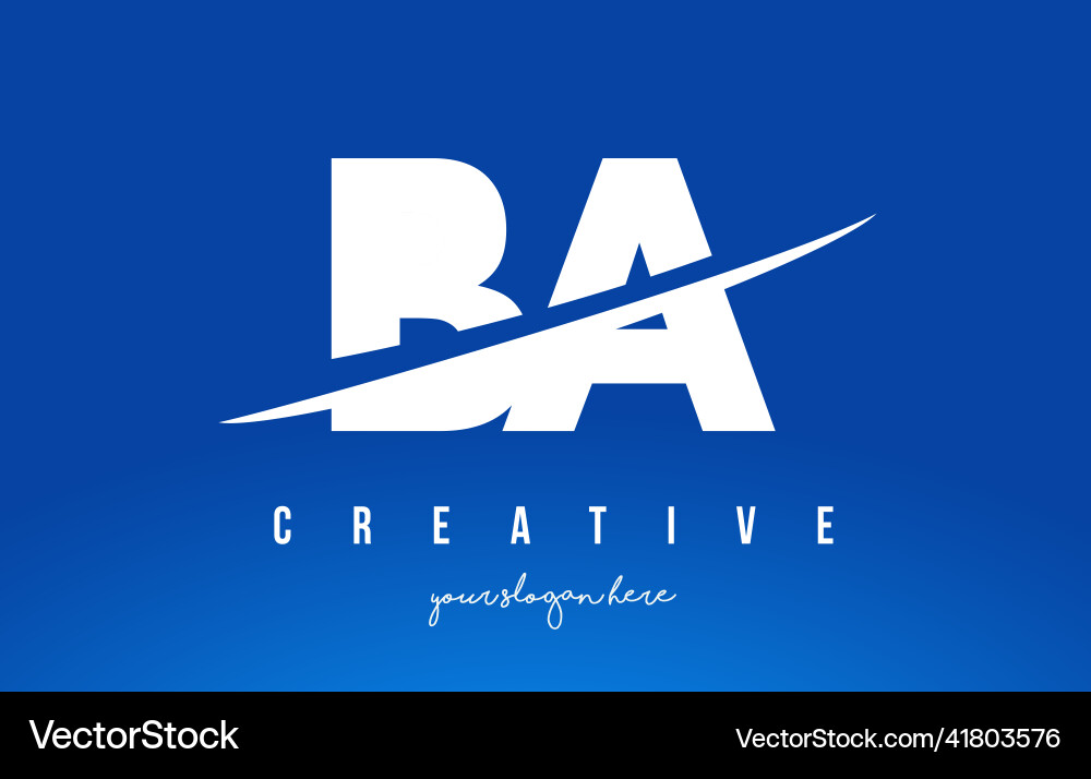 Ba b a letter modern logo design withwhiteyellow Vector Image