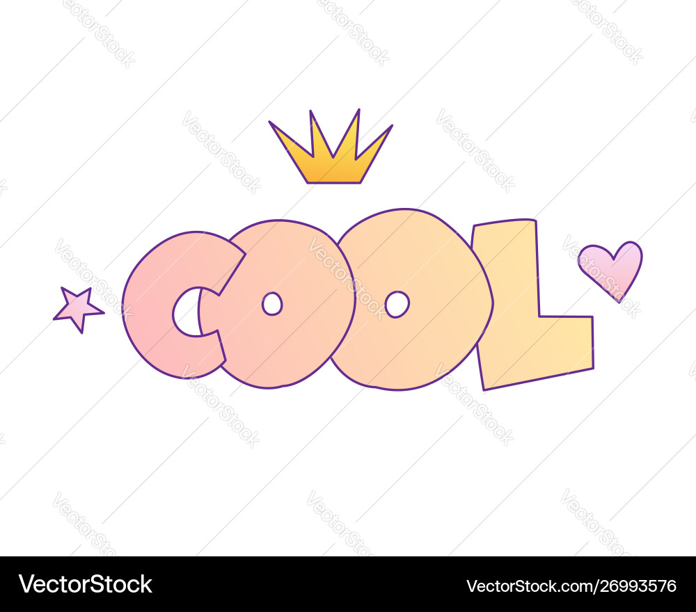 Cool girl lettering with gradient colors Vector Image