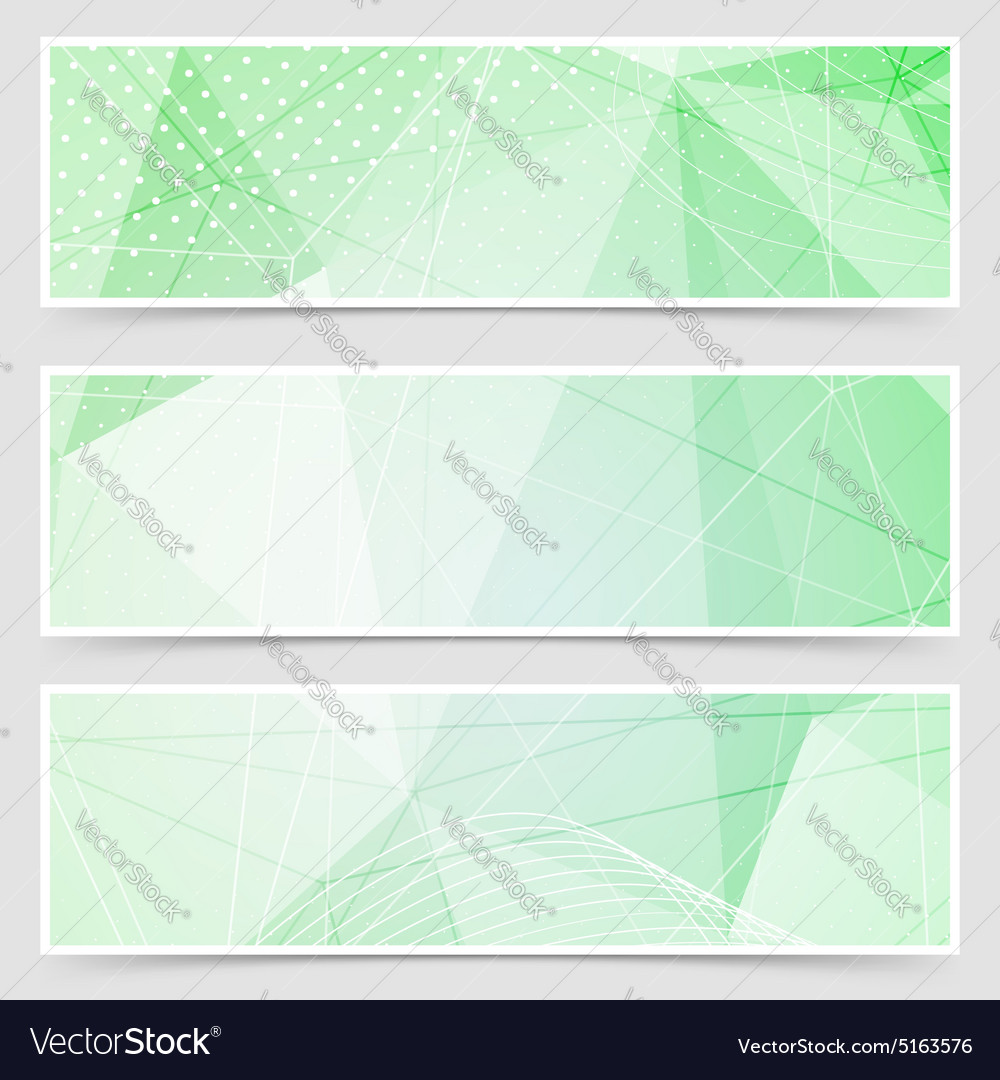 Green crystal pattern dot header set layout Vector Image